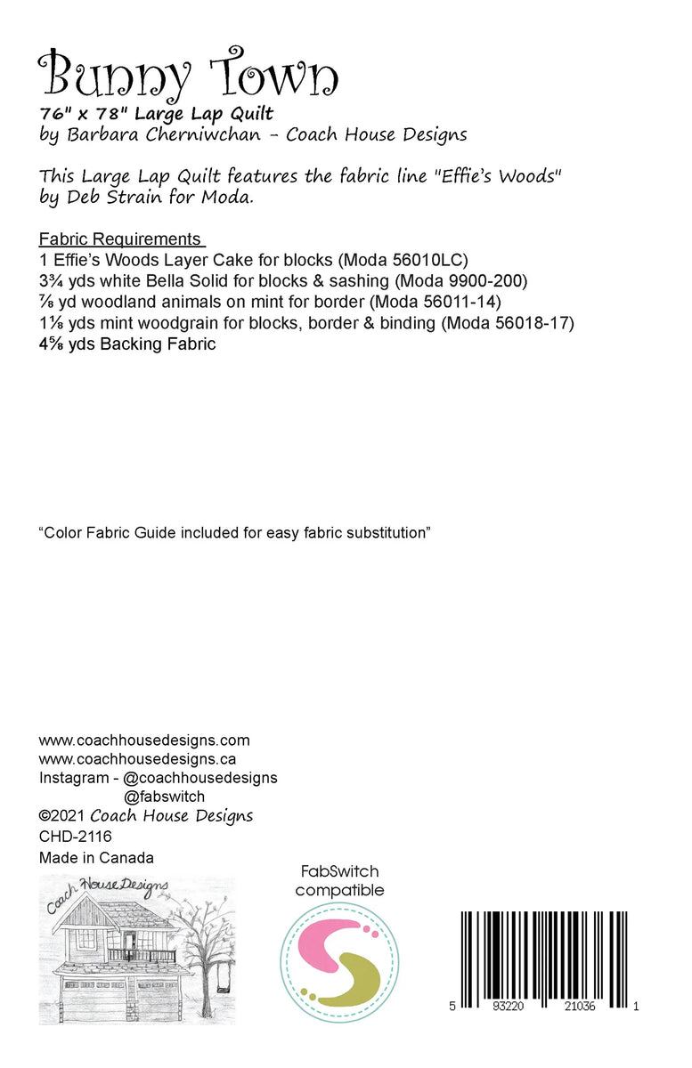 Bunny Town Quilt Pattern by Coach House Designs – Happy Little Stitch Shop