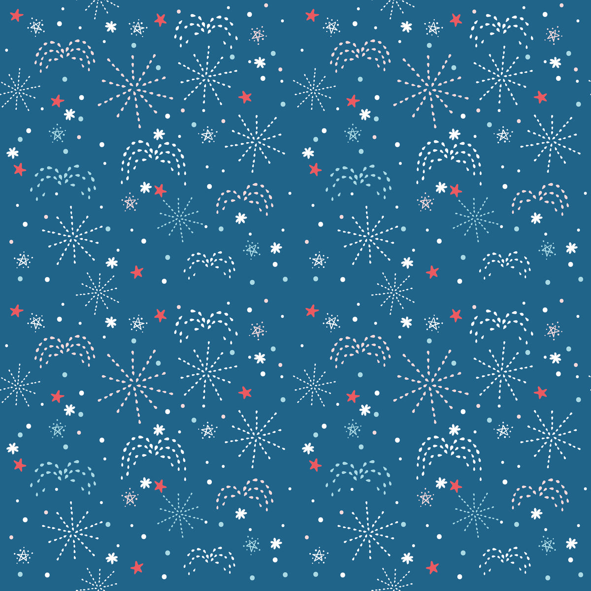 COMING SOON - Firework Fields Fireworks Coastal Blue by Gracey Larson ...