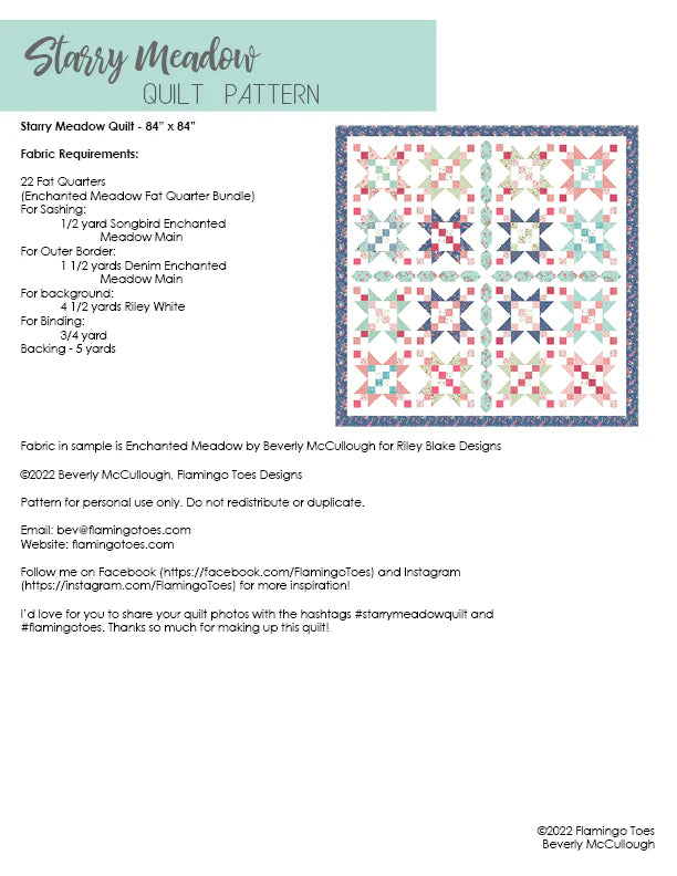 Starry Meadow Quilt Pattern by Beverly McCullough – Happy Little Stitch ...