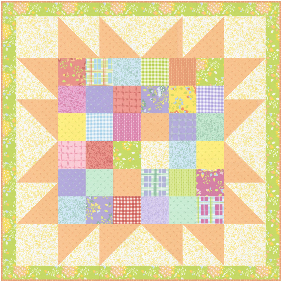 Sherbet Sunshine Flannels Barn Star Quilt Kit by Corey Yoder – Happy ...