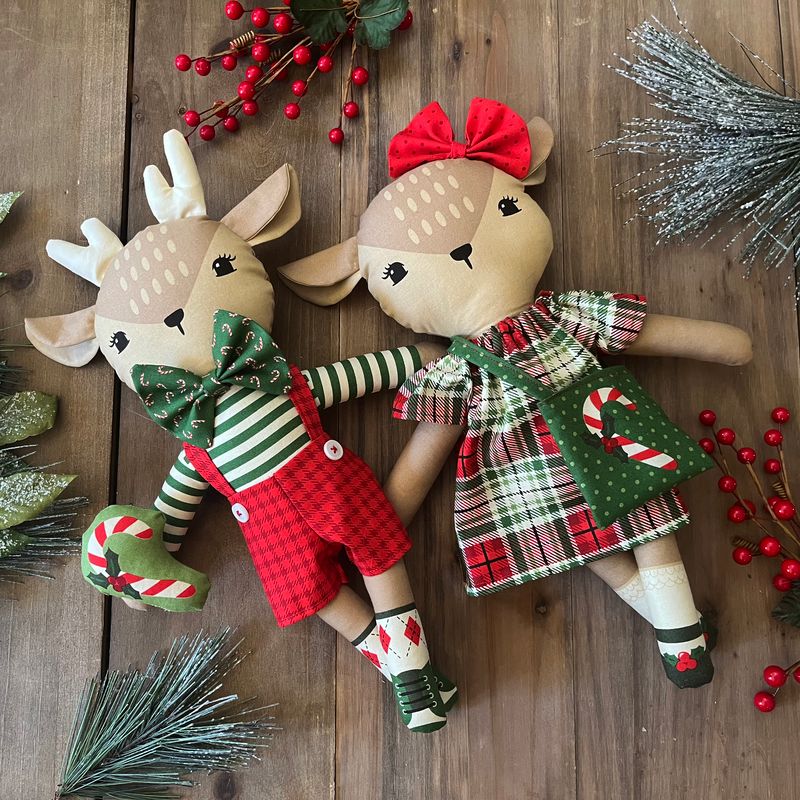RESERVATION - Holiday Cheer Reindeer Stuffies Panel Natural by Stacy I ...